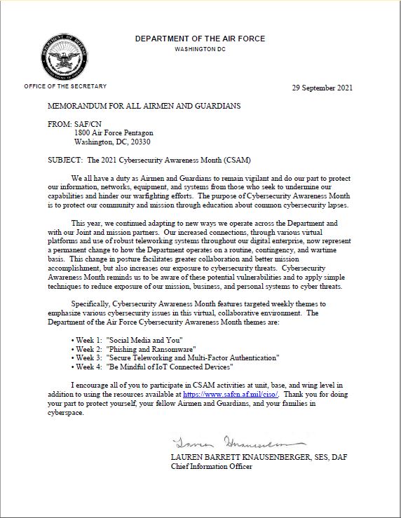 Cybersecurity Awareness Month 2021